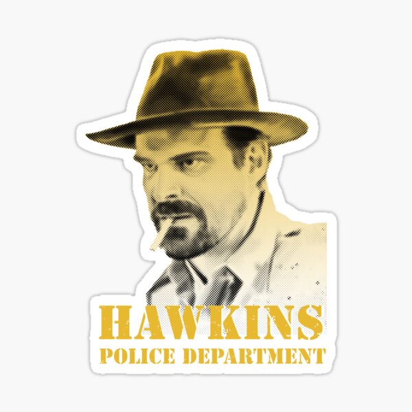 "Sheriff Jim Hopper - Hawkins PD" Sticker for Sale by ViceCityApparel ...