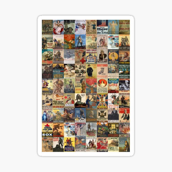 "World War I Posters" Sticker for Sale by Montage-Madness | Redbubble