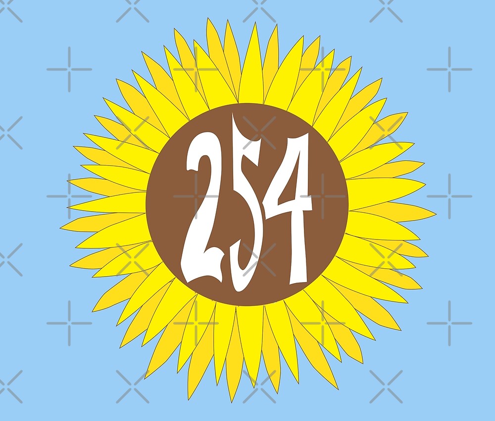 "Hand Drawn Texas Sunflower 254 Area Code" by itsrturn | Redbubble