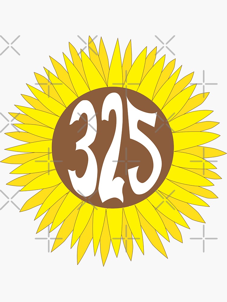 "Hand Drawn Texas Sunflower 325 Area Code" Sticker by itsrturn | Redbubble