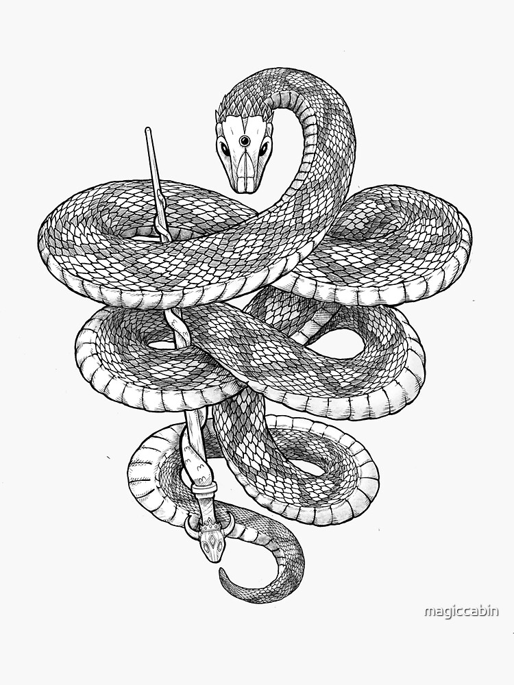 "Medieval Snake" Sticker for Sale by magiccabin | Redbubble