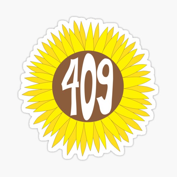 "Hand Drawn Texas Sunflower 409 Area Code" Sticker for Sale by itsrturn ...