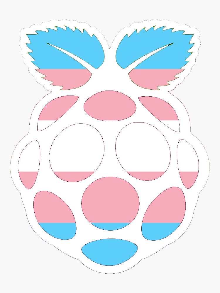 "trans pride raspberry pi - white outline" Sticker for Sale by ...