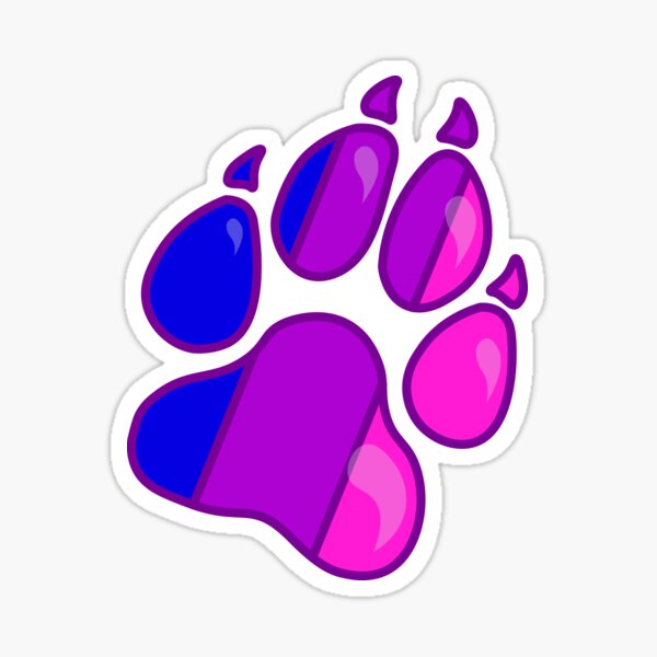 "Bisexual Pride Furry Dog Paw Print" Sticker for Sale by ZharaArt ...