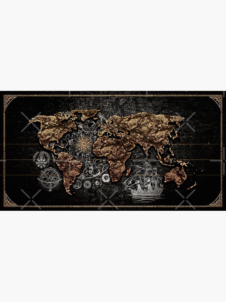 "Ultimate World Map Bronze Century" Art Print by SyanArt | Redbubble