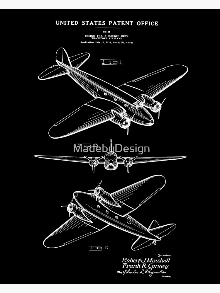 "Aviation Blueprint Patent Print of 1934 Boeing 247 Aircraft ...
