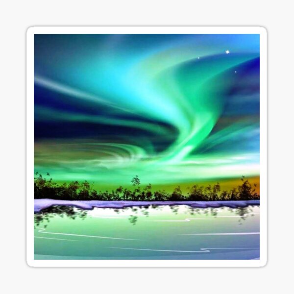 "Aurora Borealis 3" Sticker by CDonato | Redbubble