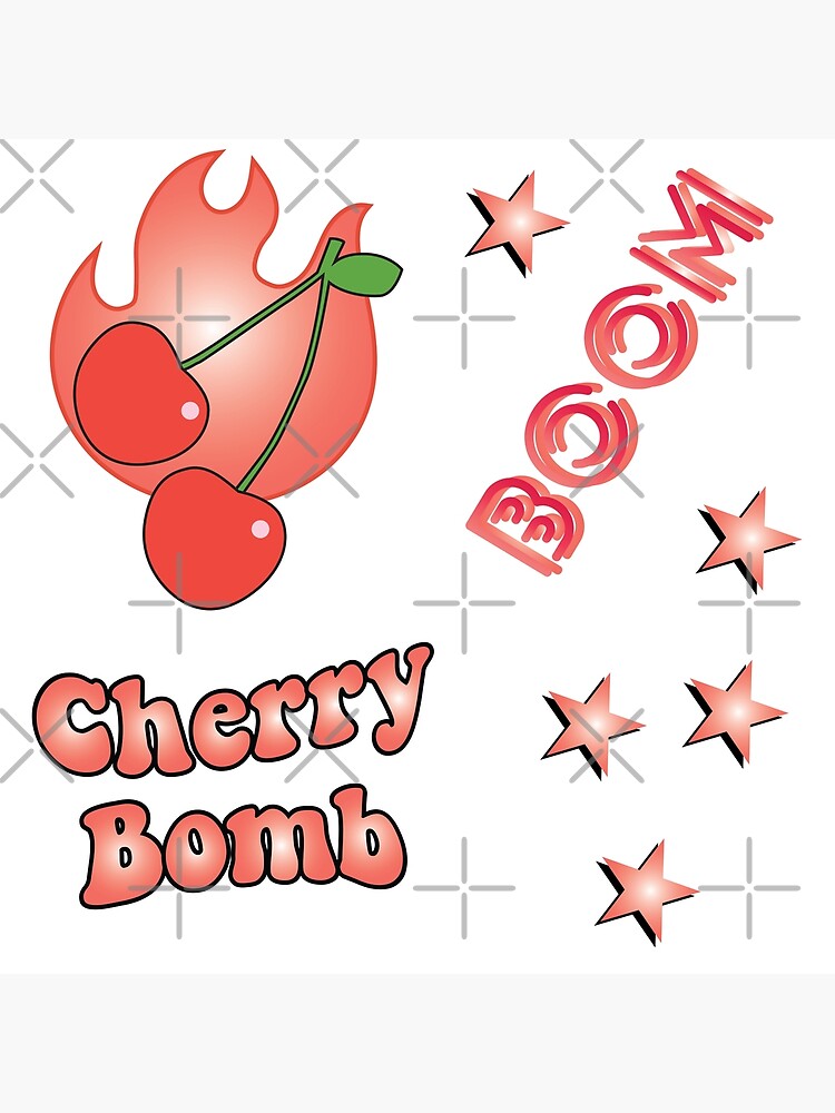 "Coral Cherry Bomb Flaming Sticker Pack" Art Print for Sale by The ...