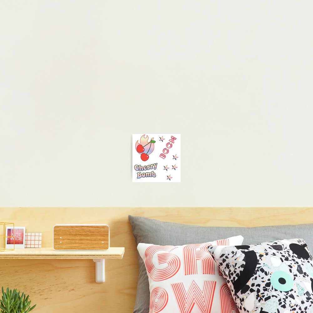"Pastel Rainbow Cherry Bomb Flaming Sticker Pack" Photographic Print by ...