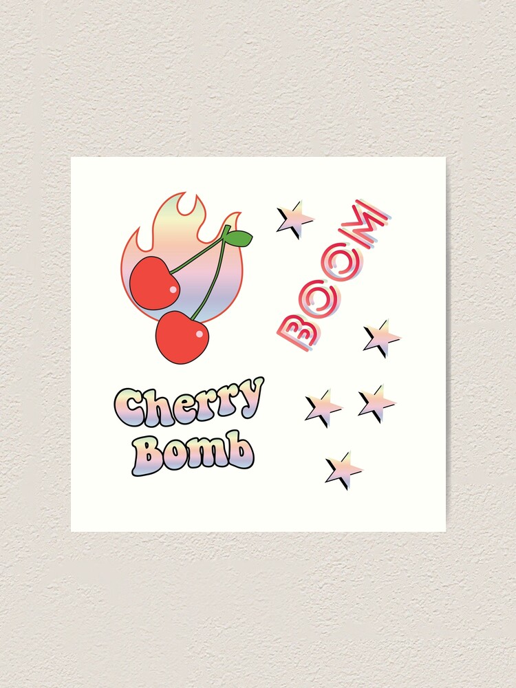 "Pastel Rainbow Cherry Bomb Flaming Sticker Pack" Art Print by The ...