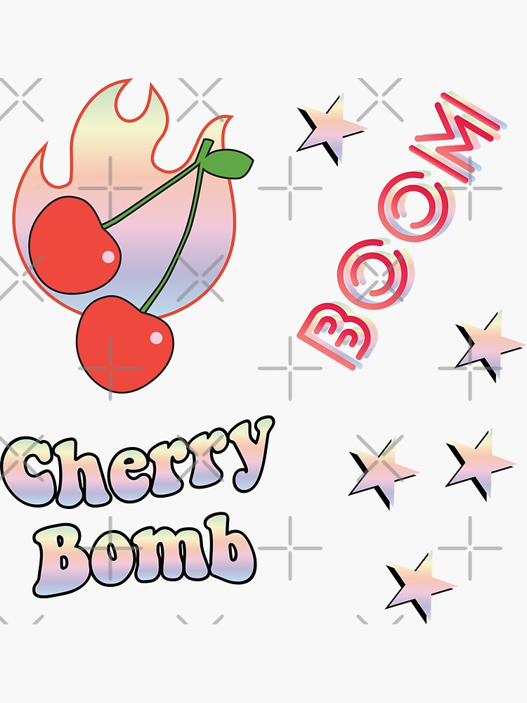 "Pastel Rainbow Cherry Bomb Flaming Sticker Pack" Sticker for Sale by ...