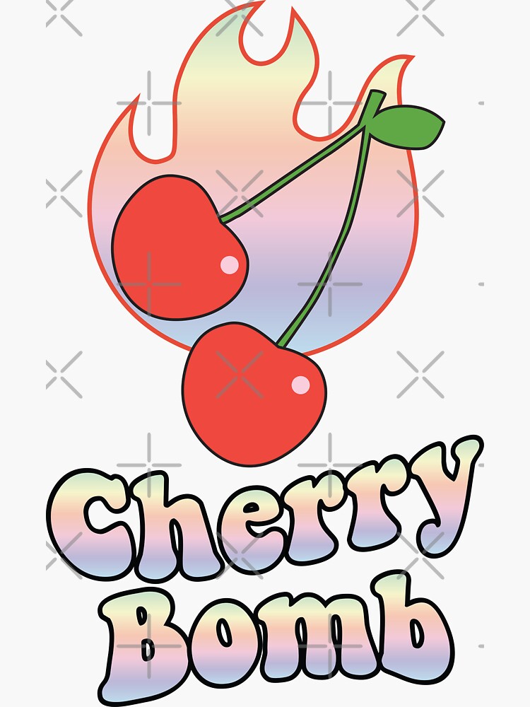 "Pastel Rainbow and Cherry Bomb Flaming Design" Sticker by The-Goods ...