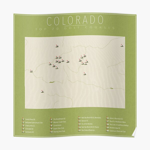 "Colorado Golf Courses" Poster for Sale by FinlayMcNevin | Redbubble