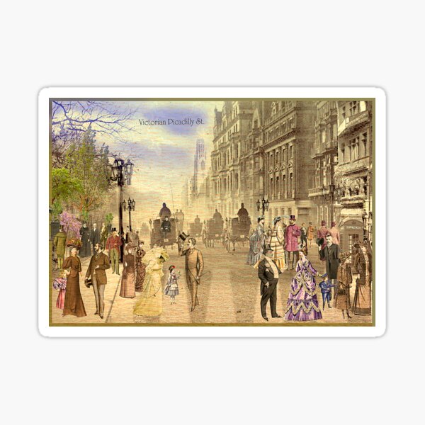 "Victorian Picadilly Street" Sticker for Sale by PrivateVices | Redbubble