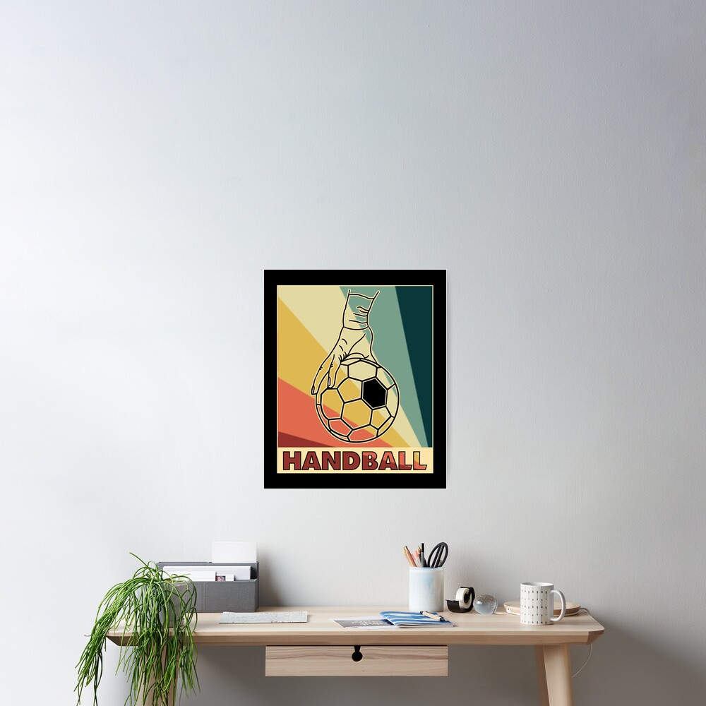 Poster « Maillot d'entraînement rétro handballer | Handball Ball ...