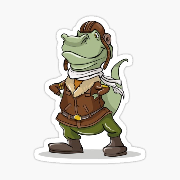 "Trex Dinosaur Pilot" Sticker by Whynot123 | Redbubble