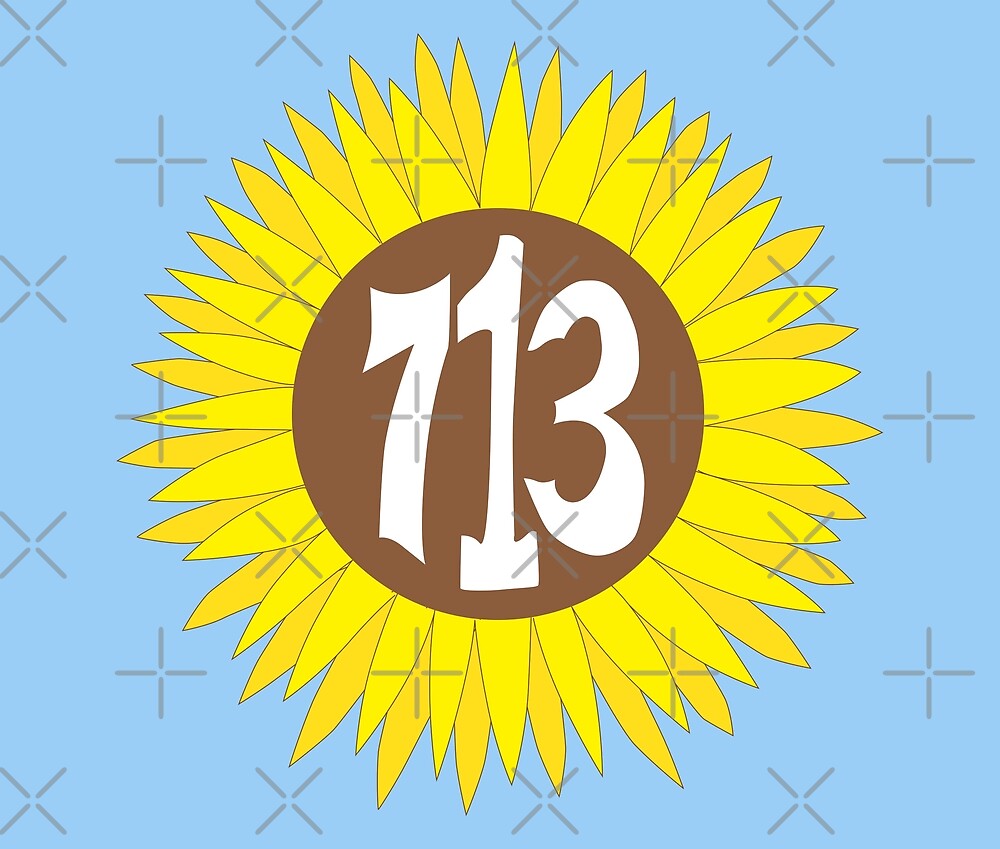 "Hand Drawn Texas Sunflower 713 Area Code" by itsrturn | Redbubble