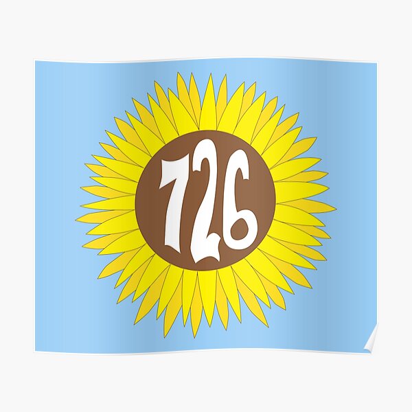 "Hand Drawn Texas Sunflower 726 Area Code" Poster by itsrturn | Redbubble