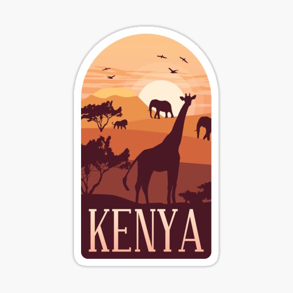 "Kenyan landscape" Sticker by Vanditdesigns | Redbubble