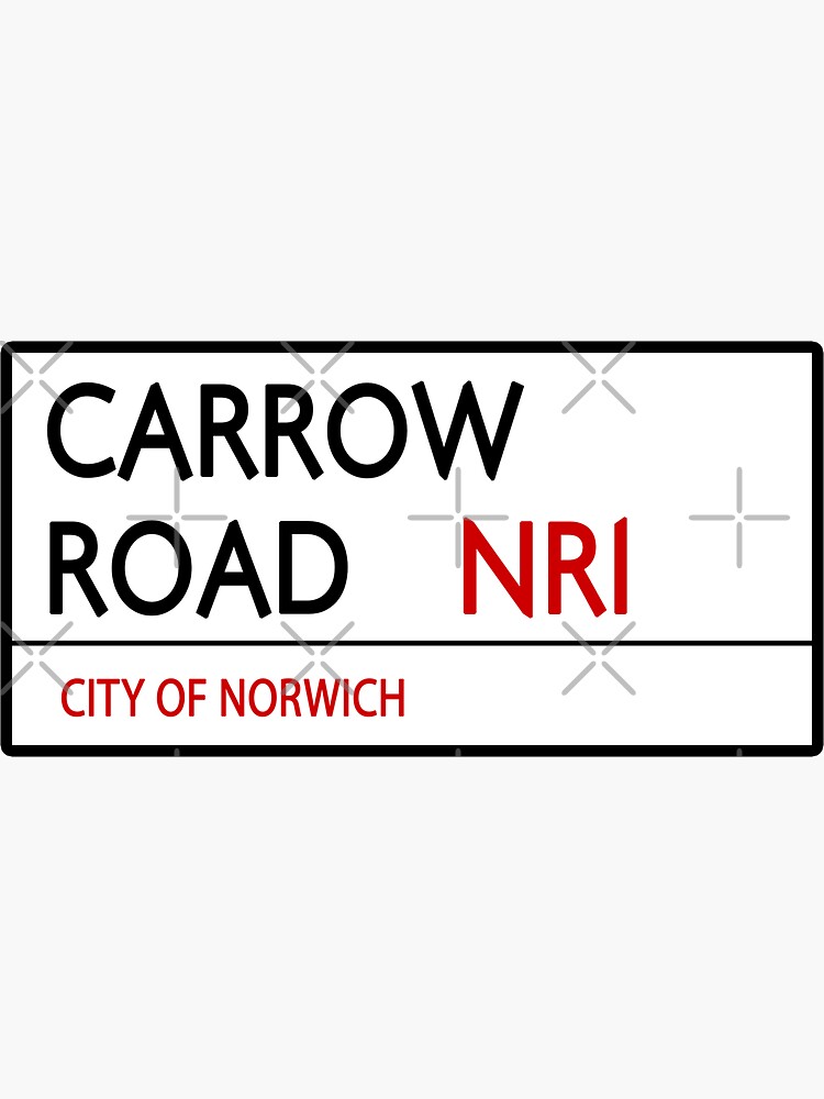 "CARROW ROAD STREET SIGN - NORWICH" Sticker for Sale by Confusion101 ...