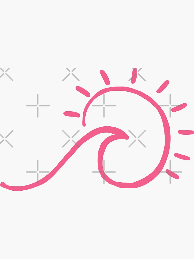 "bright pink beach wave sun shine" Sticker by swerth1217 | Redbubble