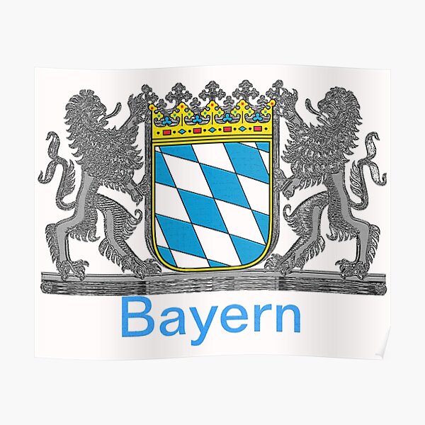 "Bavarian Heart Shield...blue and white coat of arms" Poster by ...