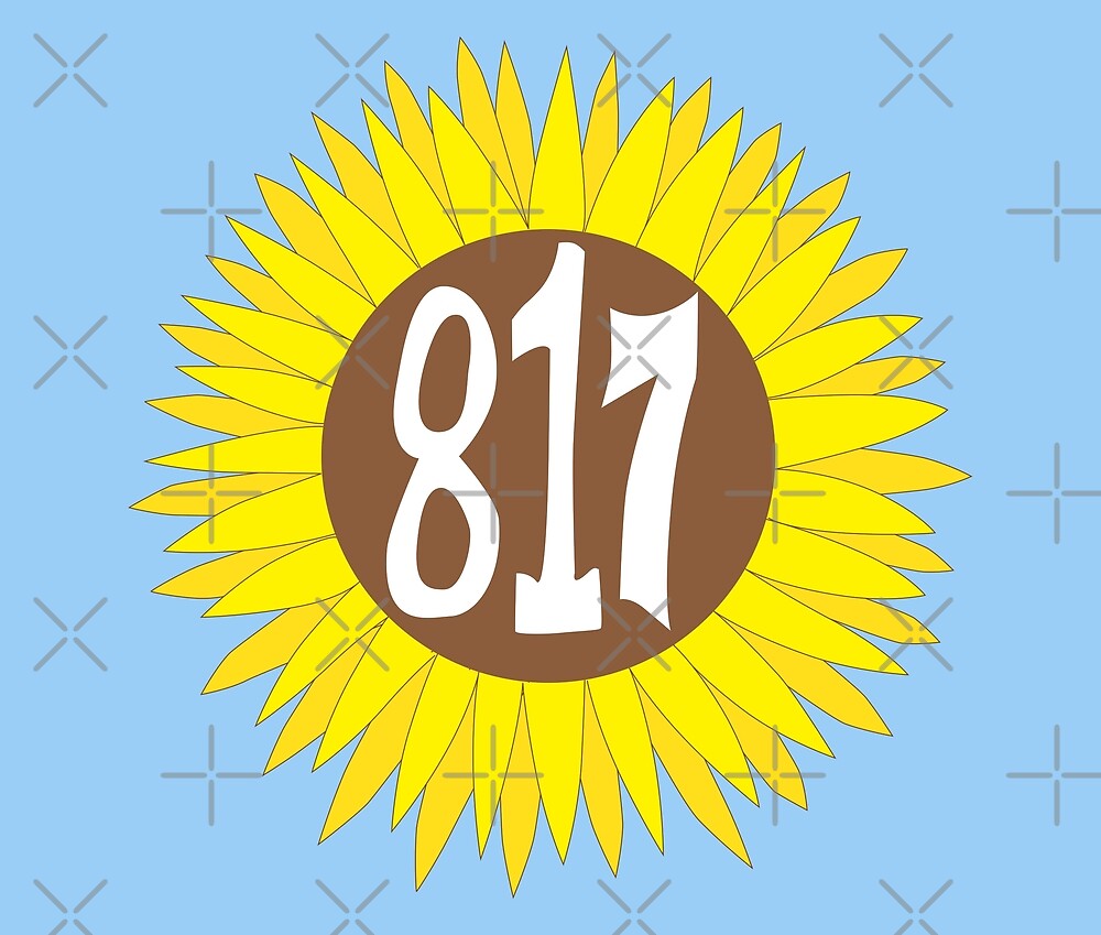 "Hand Drawn Texas Sunflower 817 Area Code" by itsrturn | Redbubble