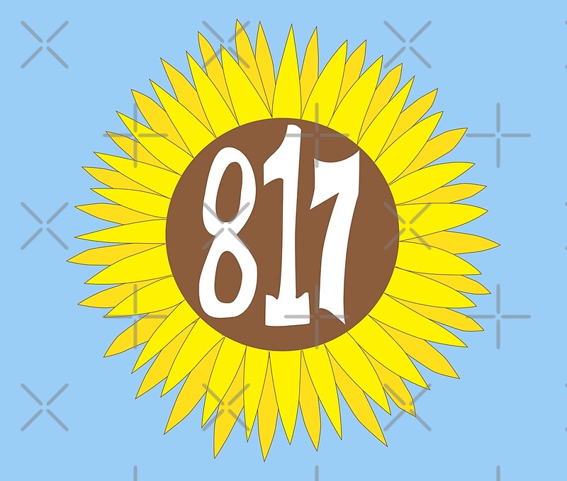 "Hand Drawn Texas Sunflower 817 Area Code" by itsrturn | Redbubble