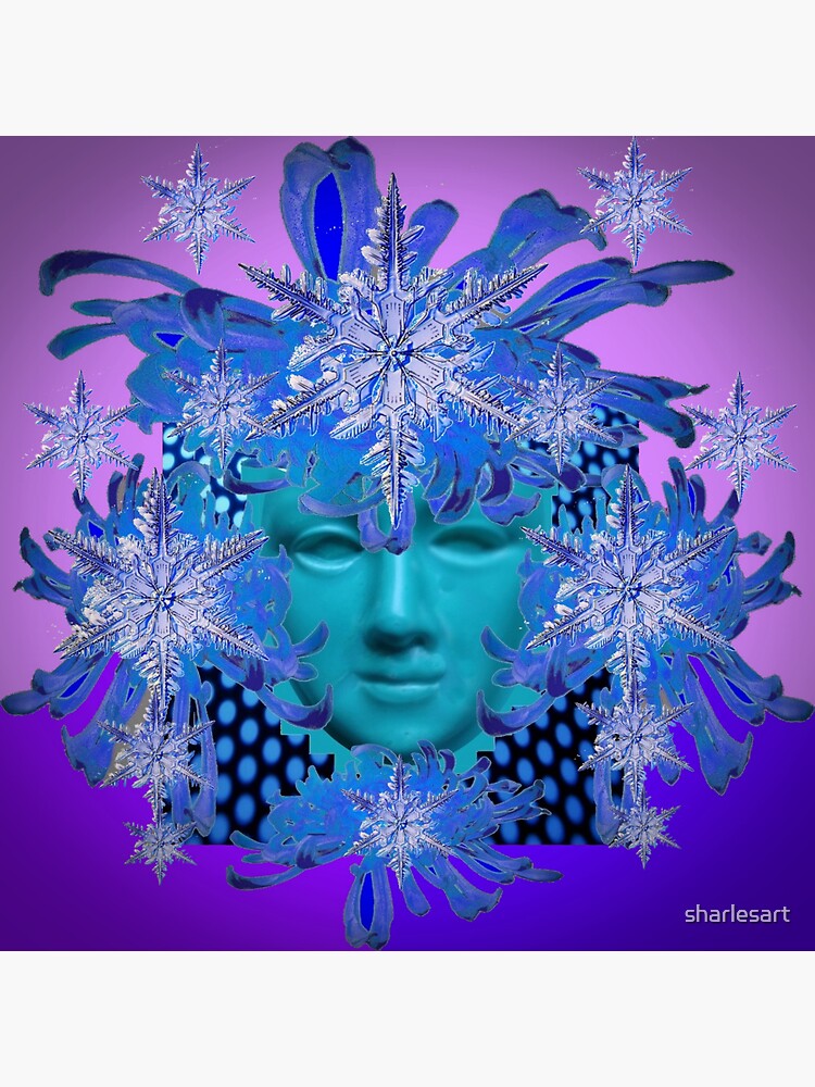 "BLUE MASQUERADE MASK SNOW FLAKES PURPLE-PINK ART" Sticker by ...
