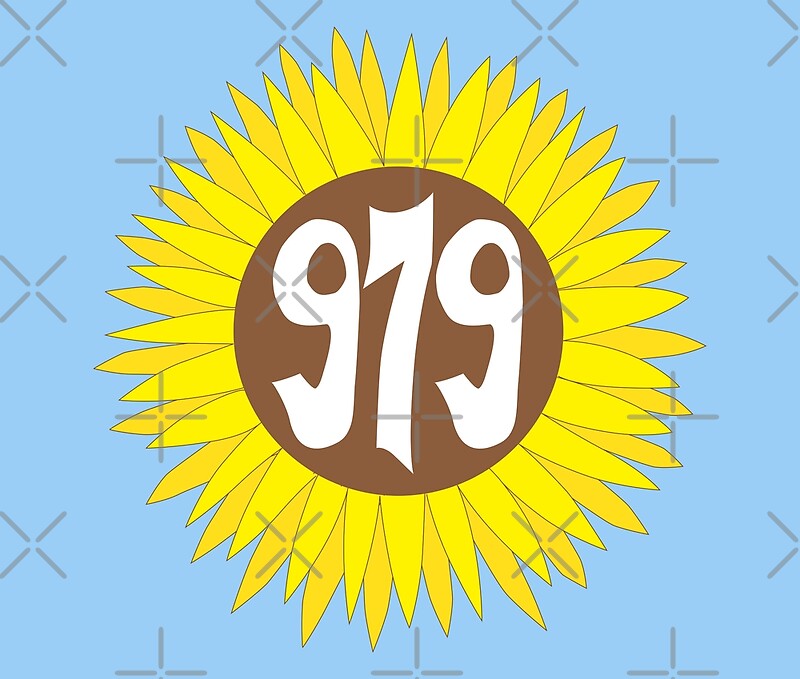 "Hand Drawn Texas Sunflower 979 Area Code" by itsrturn | Redbubble