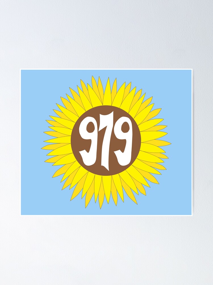 "Hand Drawn Texas Sunflower 979 Area Code" Poster for Sale by itsrturn ...