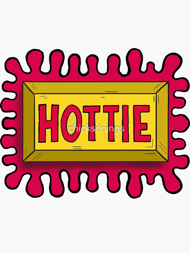"Hottie gold block" Sticker for Sale by chicksdoings | Redbubble