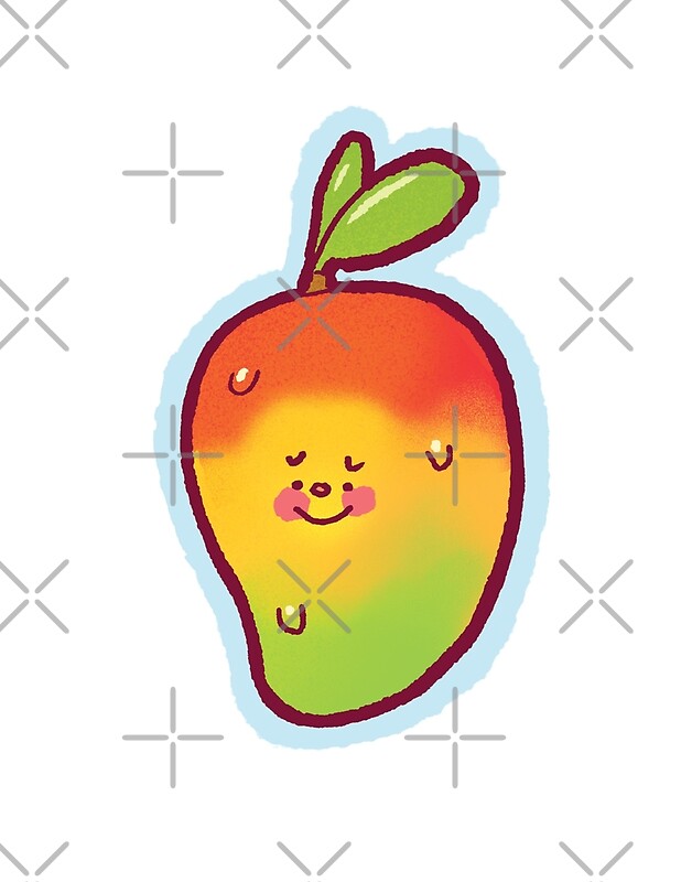 "Mango Cutie Sticker" by CaseAndEm | Redbubble