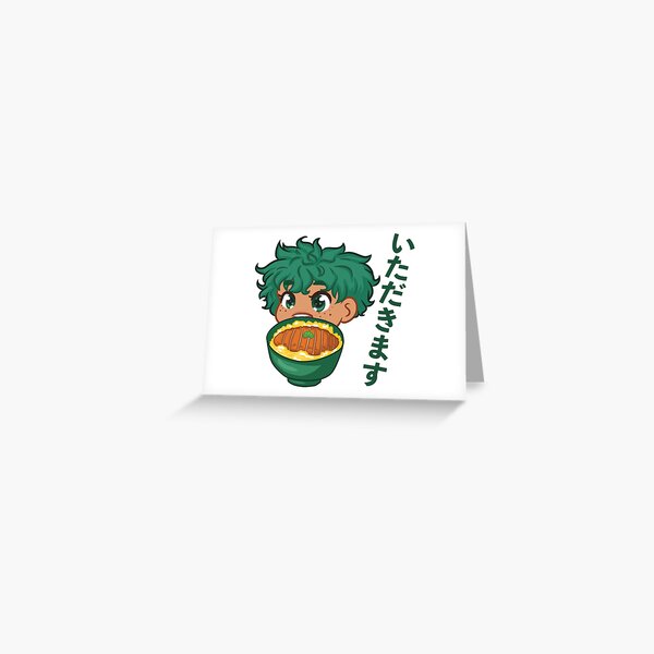"Deku Chibi - Japanese Food - Boku No Hero Academia" Greeting Card by ...