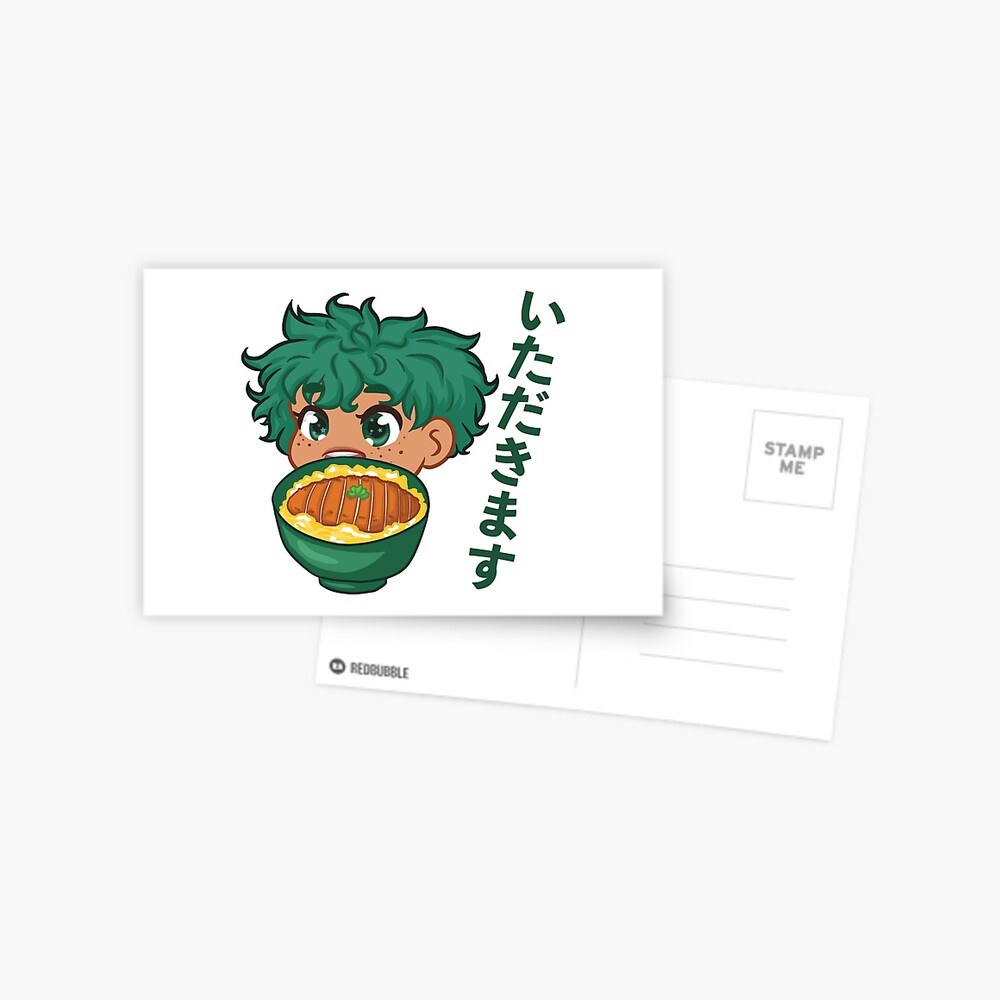 "Deku Chibi - Japanese Food - Boku No Hero Academia" Postcard for Sale ...