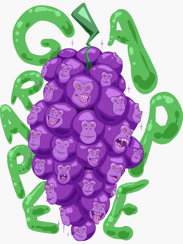 "Grape Ape" Sticker for Sale by FlamingPickle | Redbubble