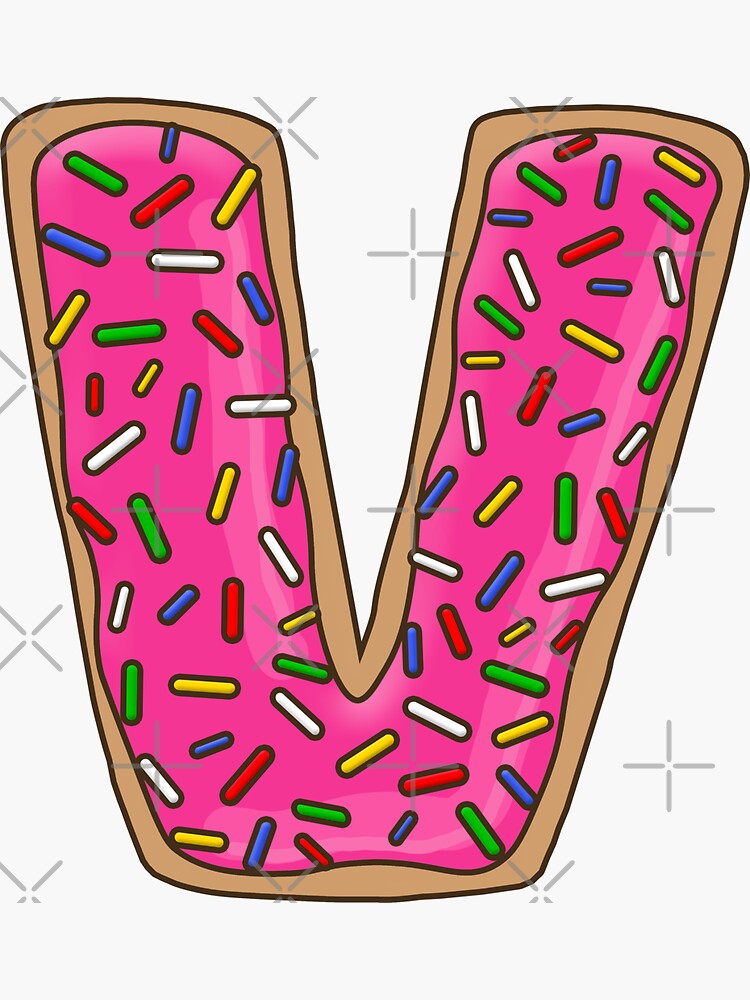 Pegatina «Donut Letter V» de mynameisliana | Redbubble