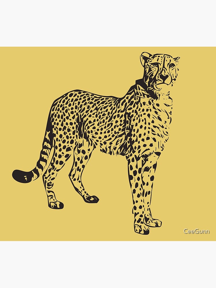 "Cheetah Outline Drawing" Poster for Sale by CeeGunn | Redbubble
