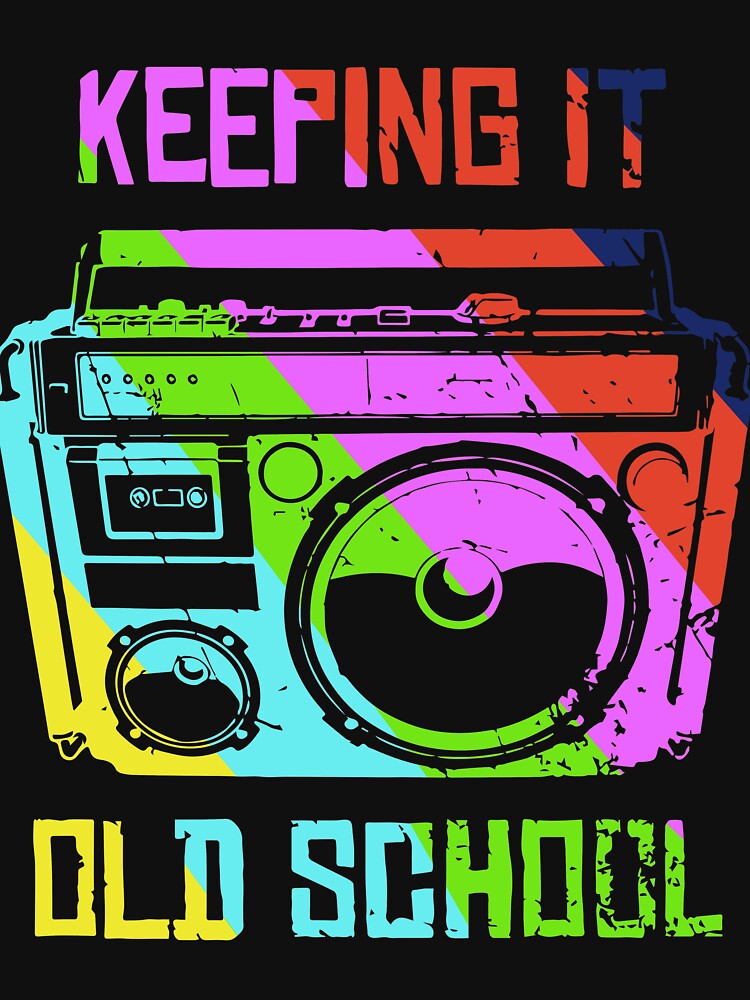 "keeping it old school boombox retro music" T-shirt for Sale by ...