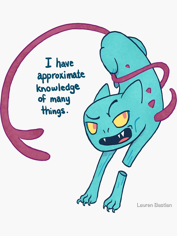 "Approximate Knowledge Cat" Sticker for Sale by LaurenBastian | Redbubble