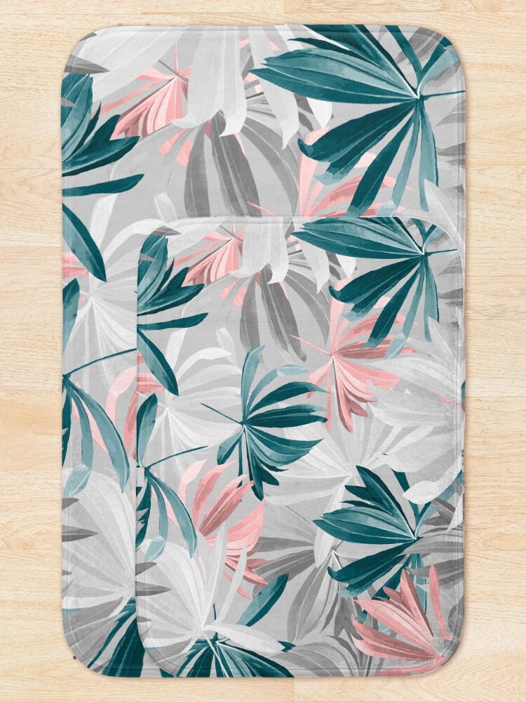 "Seamless Calm Pattern Floral Leaves" Bath Mat for Sale by ...