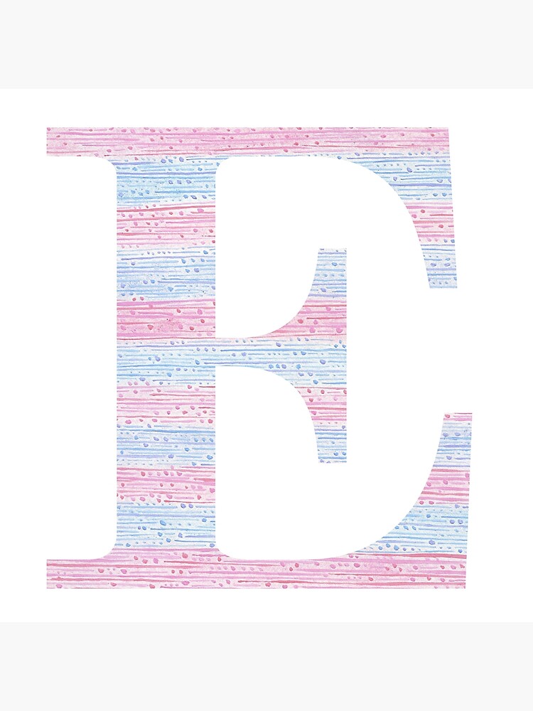 "Letter E Blue And Pink Dots And Dashes Monogram Initial" Art Print by ...