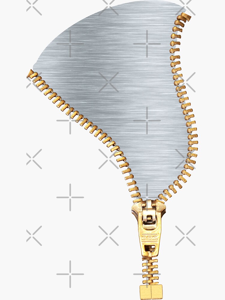 "Zipper Stainless Steel or Brushed Aluminum Reveal" Sticker by Darcy777 ...