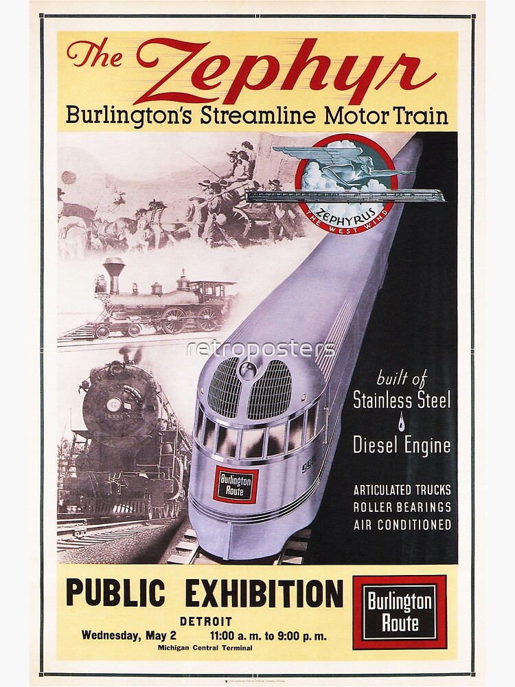 "The Zephyr Diesel Engine Motor Train Retro Advertisement Vintage ...