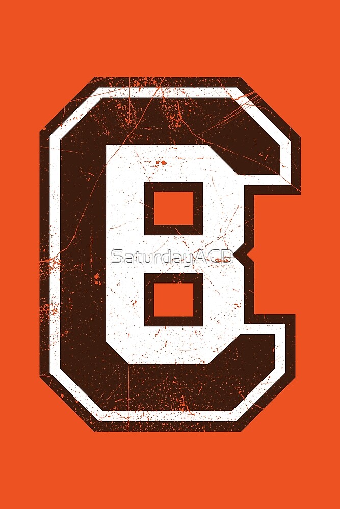 "CB Football Monogram - Orange" by SaturdayACD | Redbubble