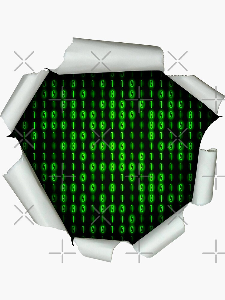"Binary Code Inside Hole Version" Sticker for Sale by pattypattern ...