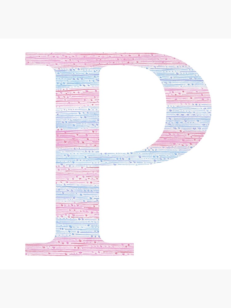 Póster «Letra P azul y rosa puntos y guiones inicial de monograma» de ...