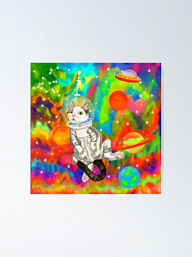 "Space Kitty" Poster for Sale by BlakeMoriarty | Redbubble