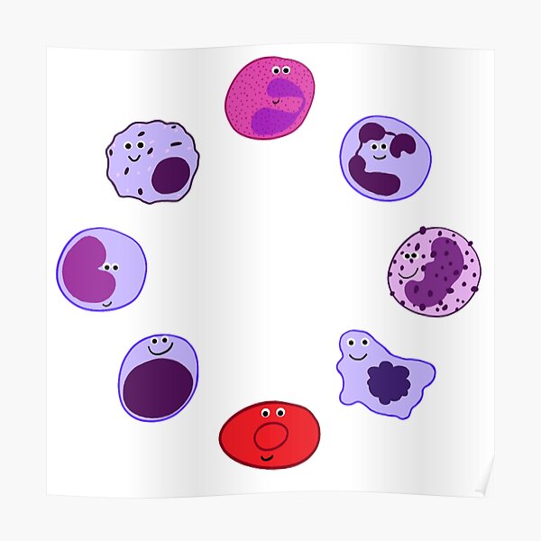 "Smiley Blood Cells" Poster for Sale by starrypanda | Redbubble