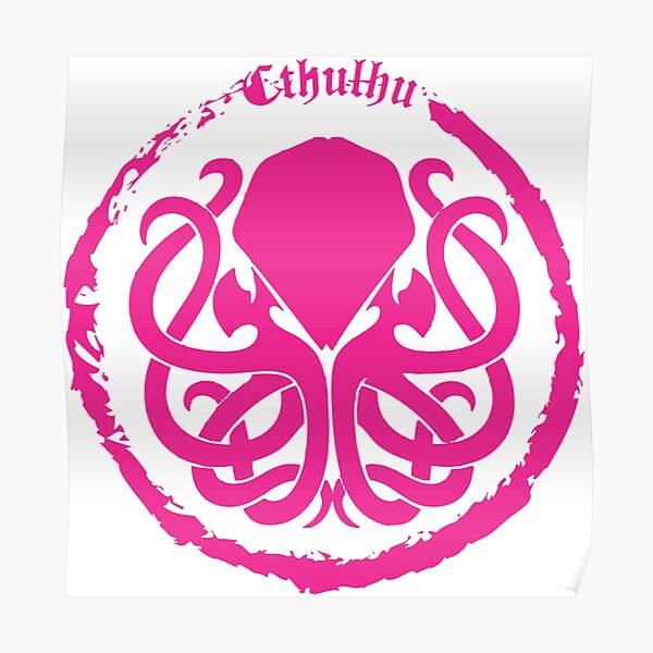 "Cthulhu Pink Logo" Poster by Milena93 | Redbubble
